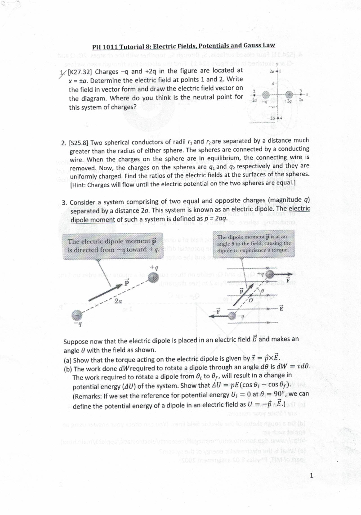 2015 ph1011 tutorial 8 solution - PH1011 - Studocu