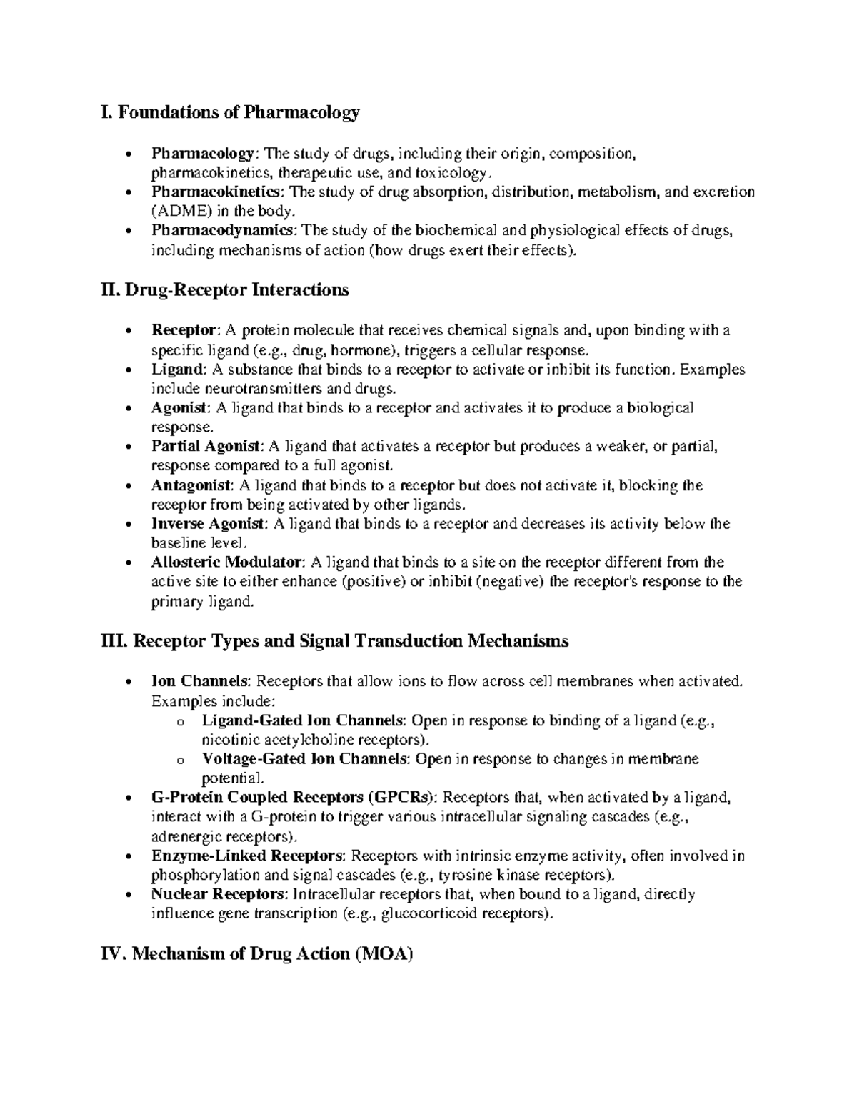 Pharmacodynamics - I. Foundations of Pharmacology Pharmacology: The ...