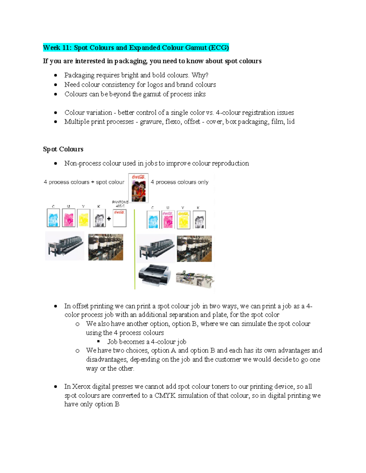 Week 11 notes - Week 11: Spot Colours and Expanded Colour Gamut (ECG ...