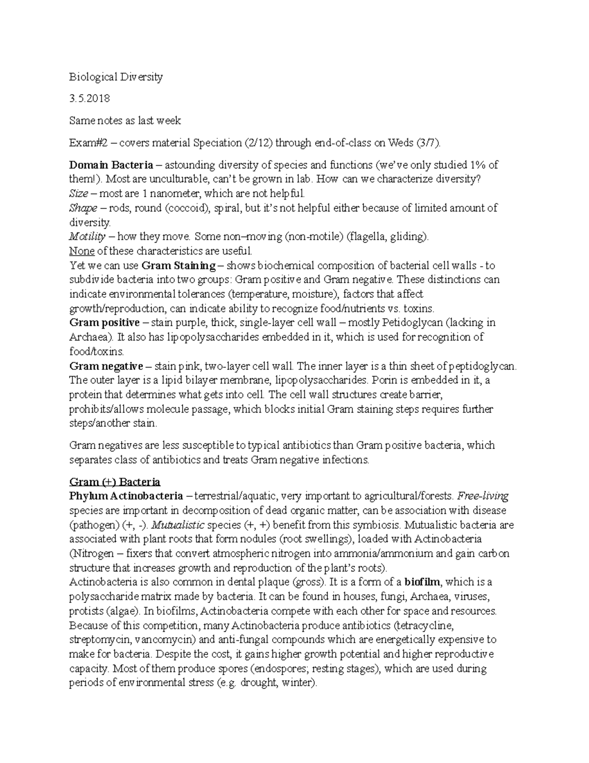 Biological Diversity 2e - Biological Diversity 3.5 Same notes as last ...