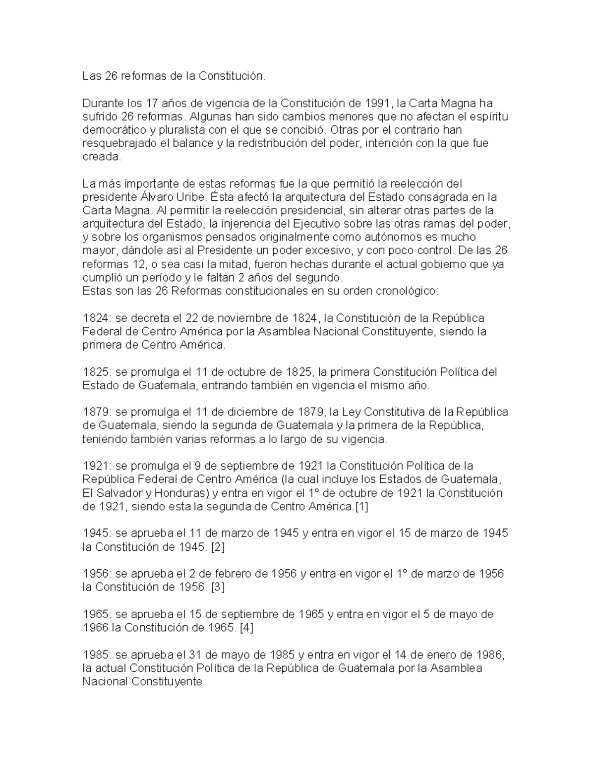 26 reformas de la constitucion - Las 26 reformas de la Constitución ...