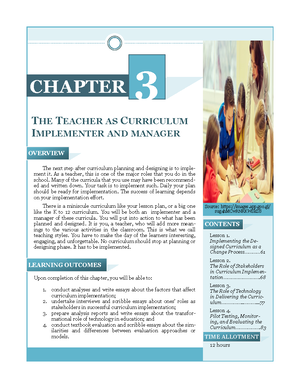 Chapter 1 (The Teacher as a Knower of the Curriculum) - Lesson 1 ...
