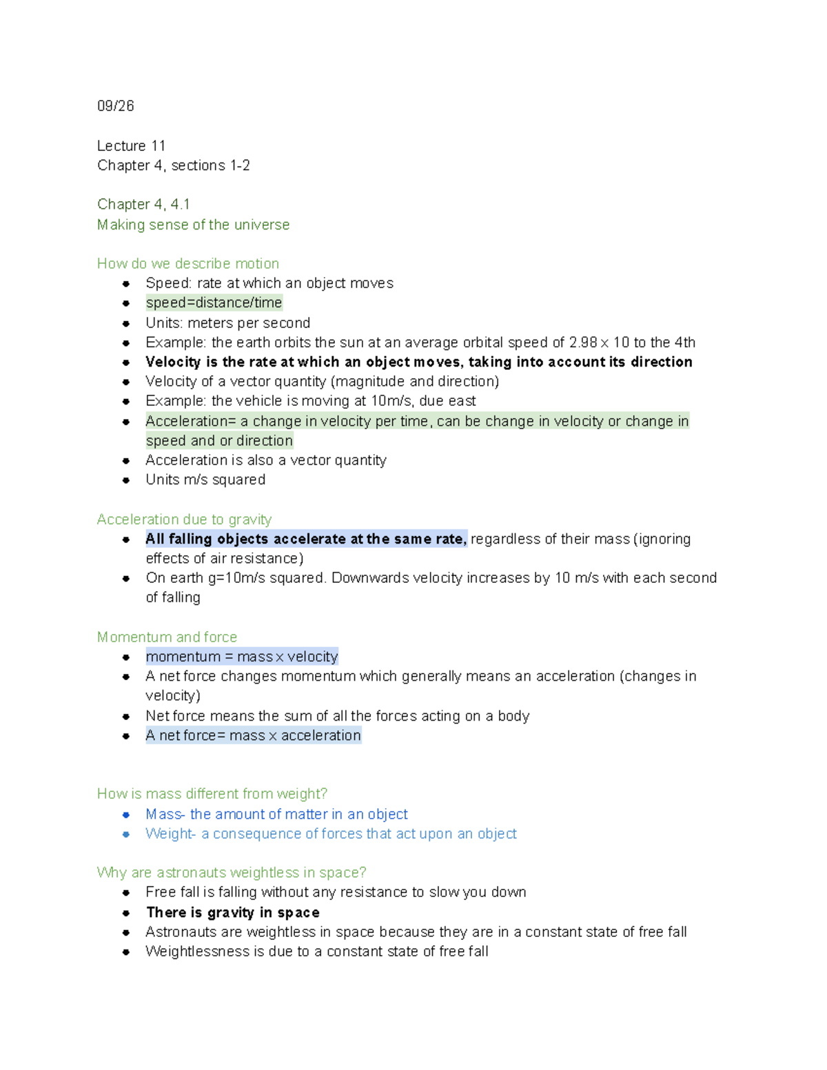 Astronomy 103, intro to stars and exoplanets - 09/ Lecture 11 Chapter 4 ...