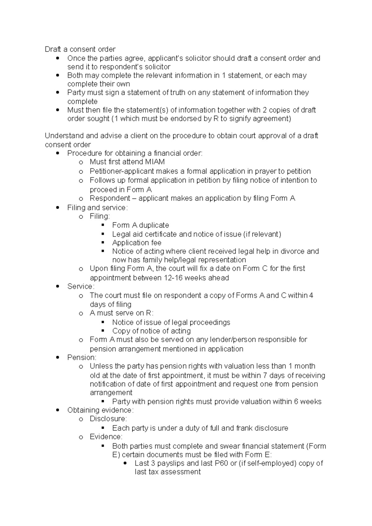 Draft a consent order - Studocu