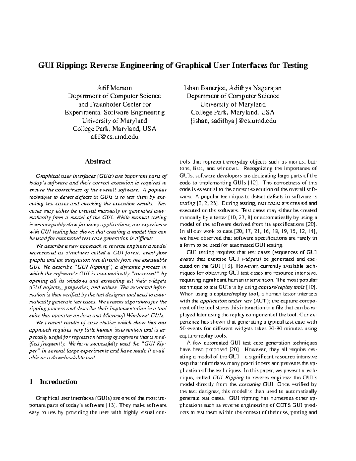 GUI for Reverse Engineering - GUI Ripping: Reverse Engineering of Graphical User Interfaces for ...