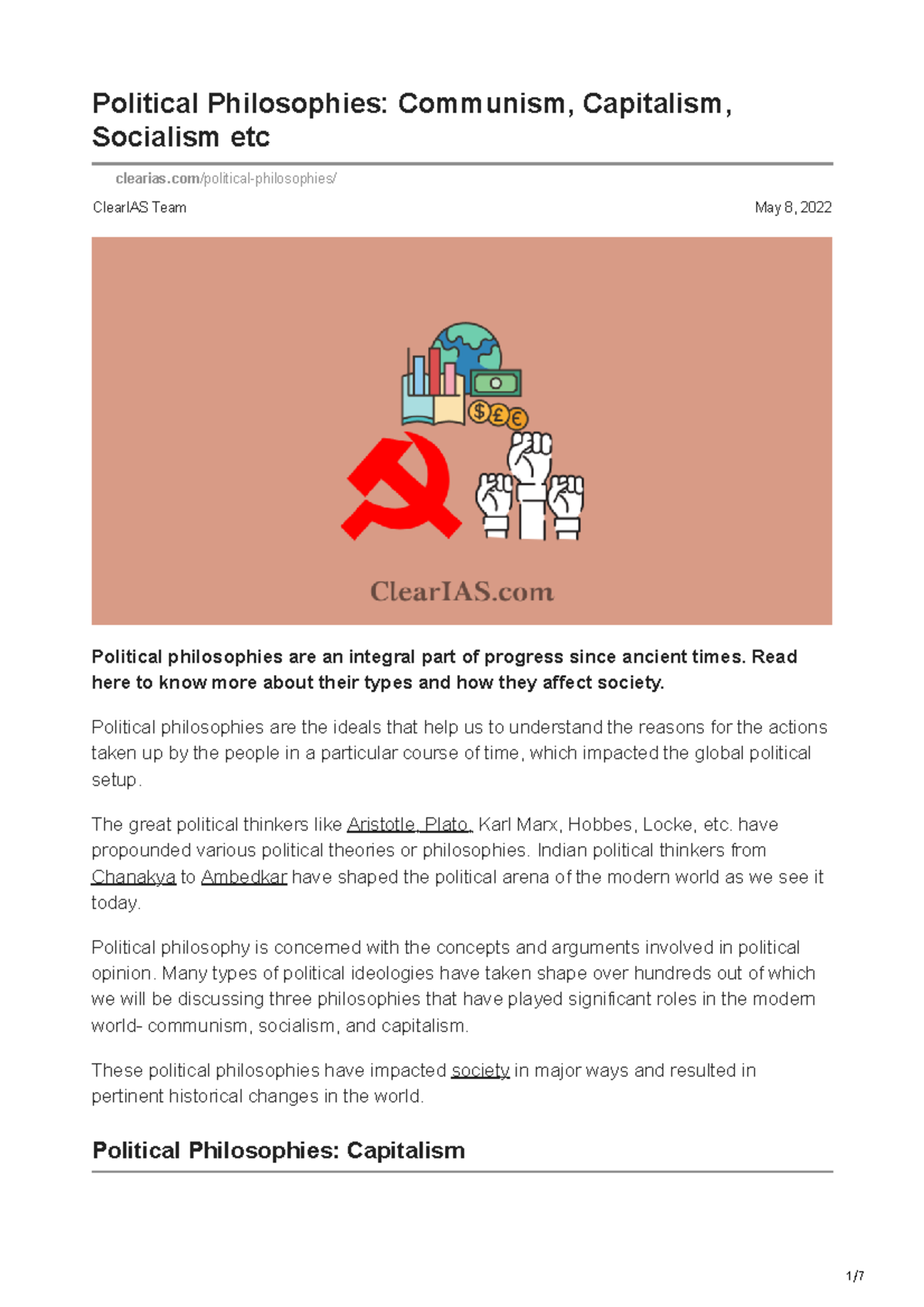 Clearias.com-Political Philosophies Communism Capitalism Socialism etc - ClearIAS Team May 8 ...