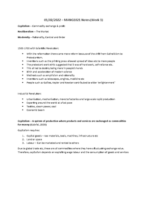 Lecture 5 Notes - Lecture 5 Notes – Time & Space For orgs & management ...