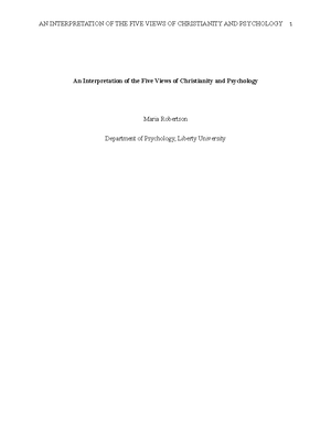 Five Views Part 2 Paper Assignment - FIVE VIEWS: PART 2-PAPER ...