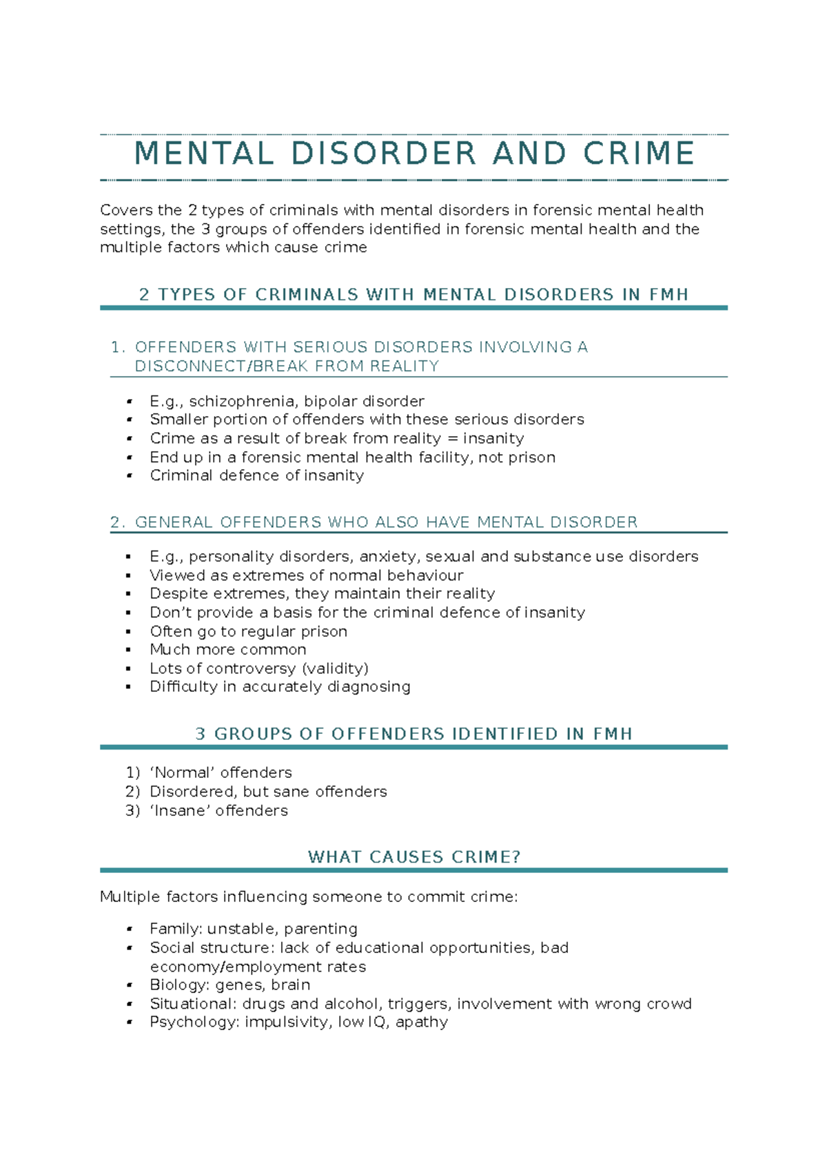 Mental Disorder and Crime 5 - M E N TA L D I S O R D E R A N D C R I M ...