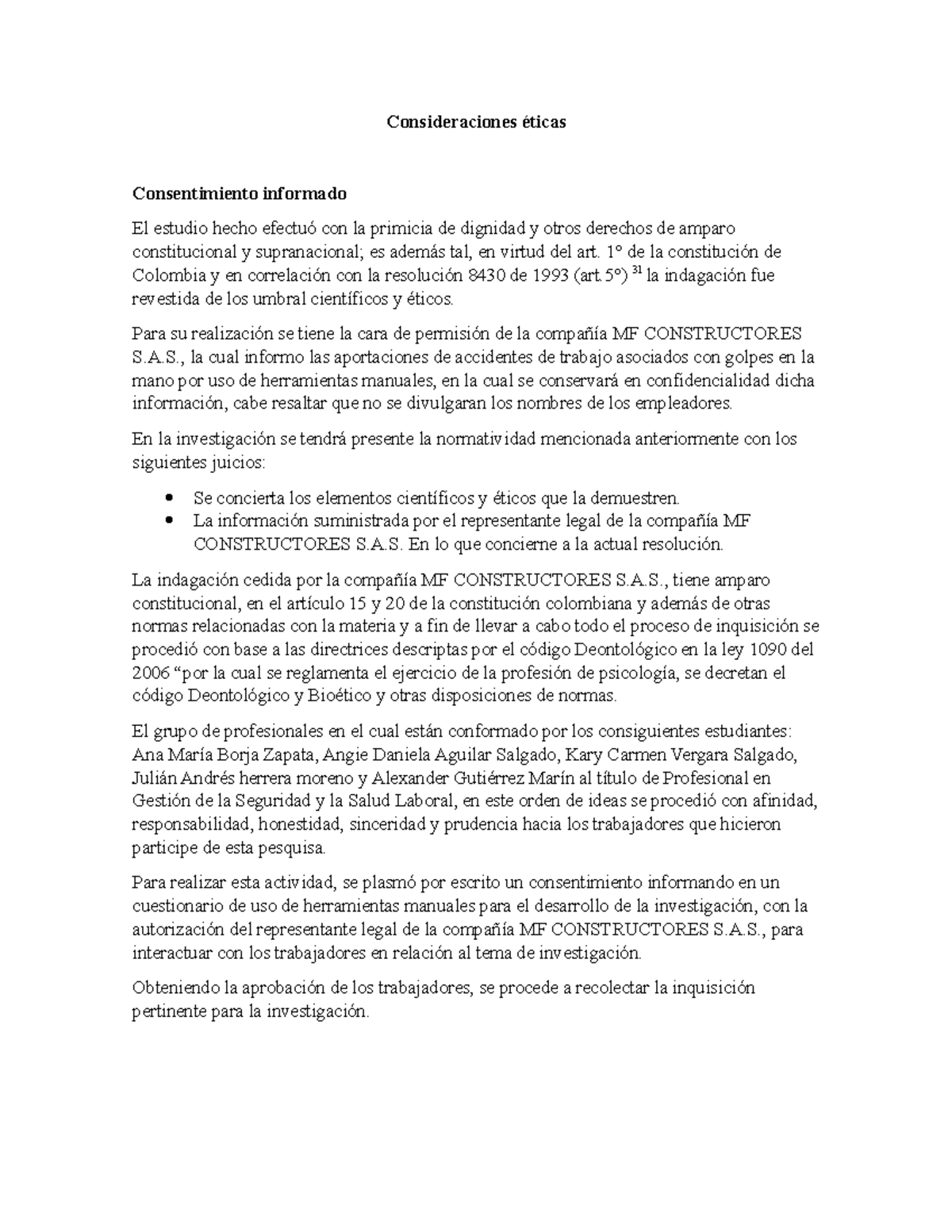 Consideraciones éticas para las en cuentas - Consideraciones éticas ...