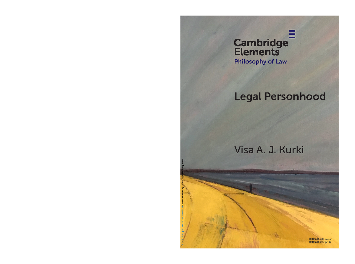 Legal-personhood - Book on legal personhood - ISSN 2631-5815 (online ...