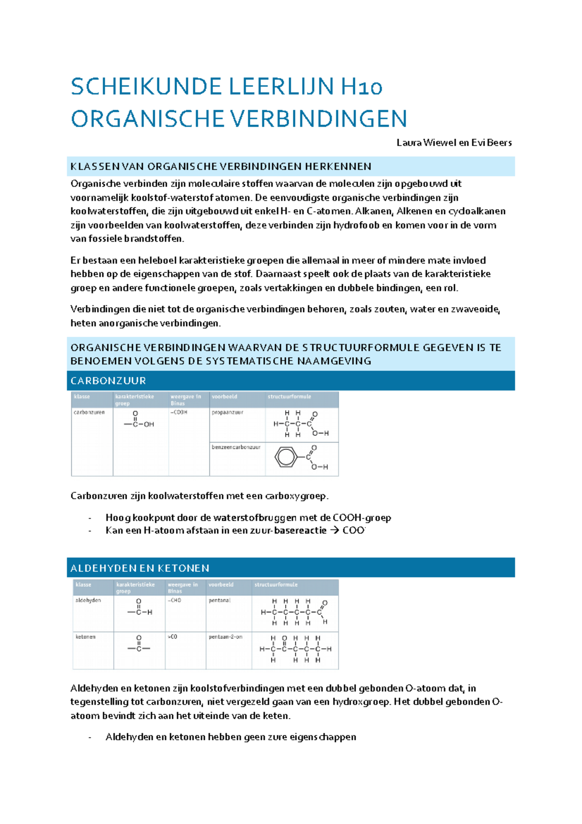 Leerlijn H10 - SCHEIKUNDE LEERLIJN H ORGANISCHE VERBINDINGEN Laura ...