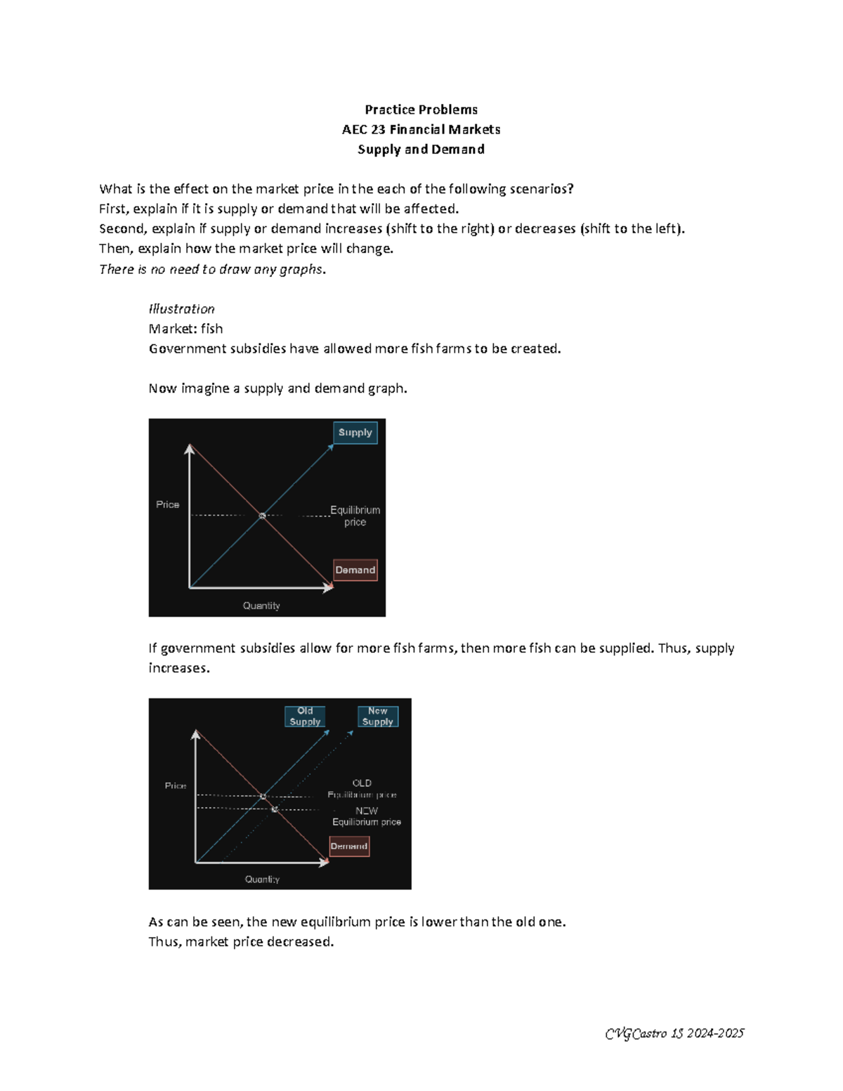 Supply and Demand Practice - CVGCastro 1S 202 4 - 2025 Practice ...
