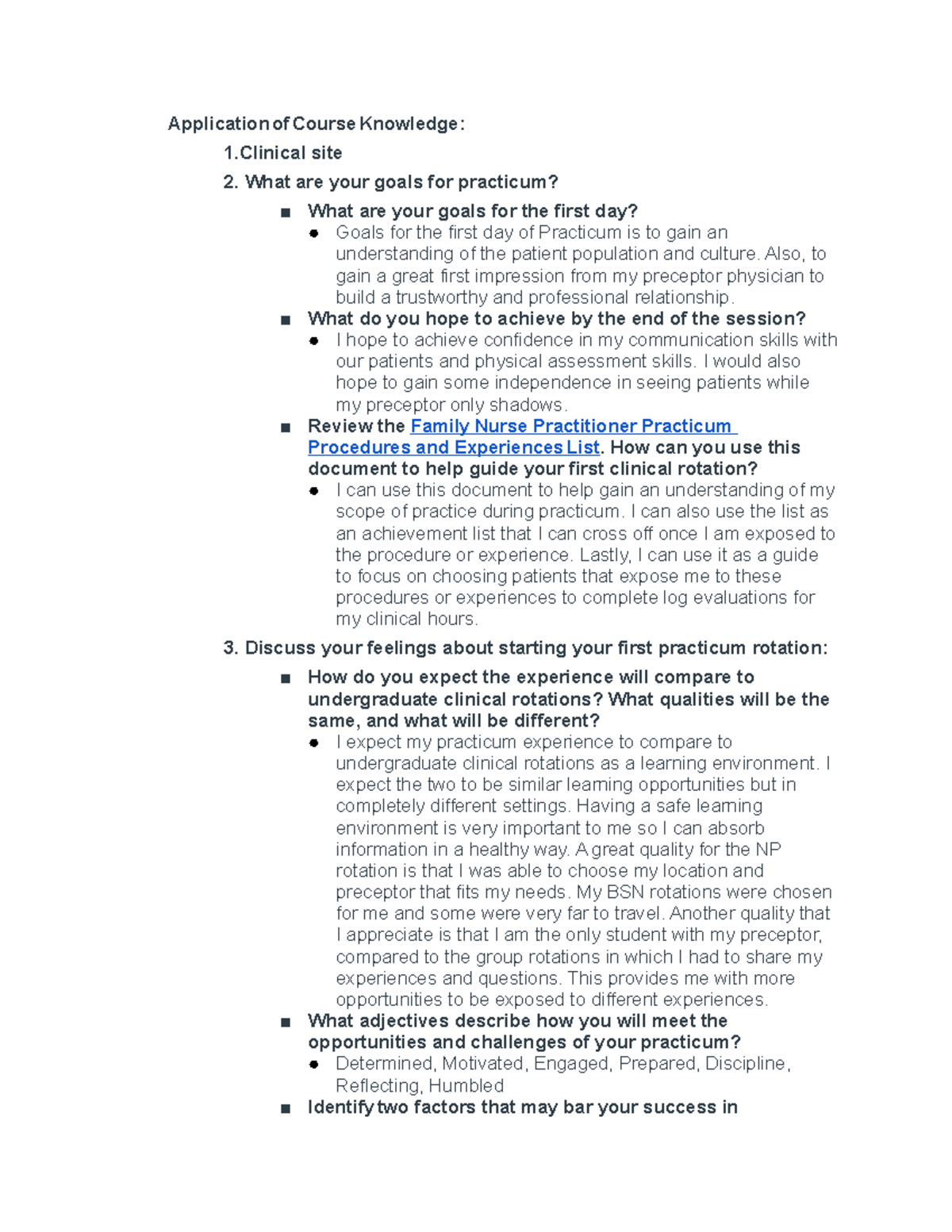 NR511 - iHuman - Application of Course Knowledge: 1 site 2. What are ...