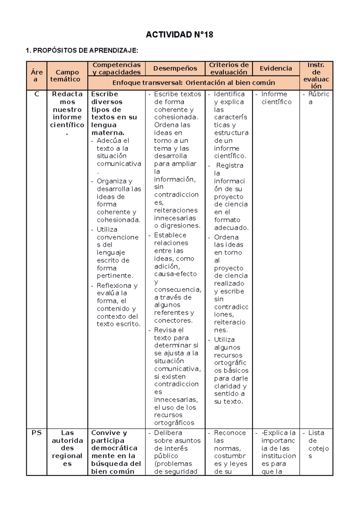 4° Grado - Actividad DEL 31 DE Agosto - ACTIVIDAD N° 1. PROPÓSITOS DE ...