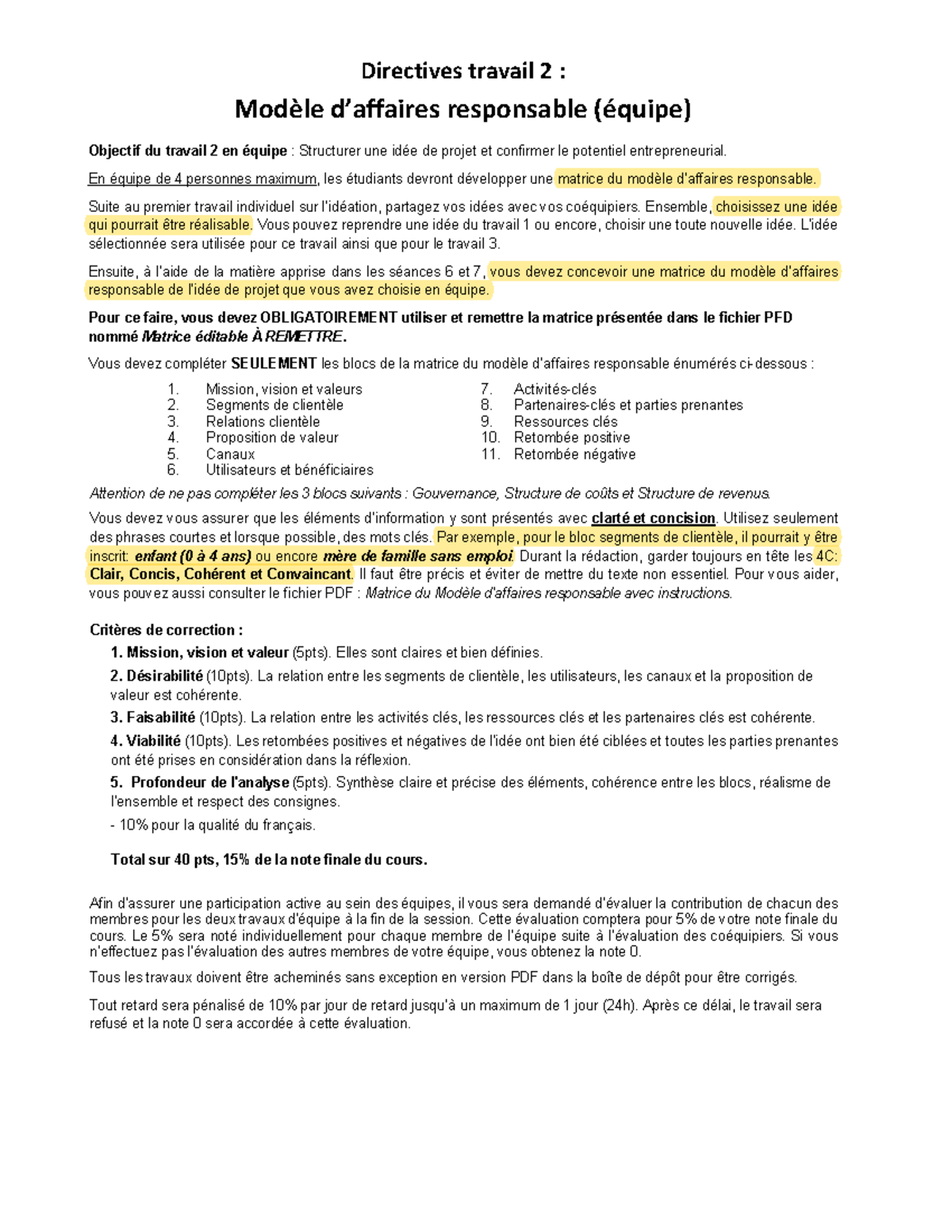 Directives TP2 -Modèle d'affaires responsable V2023 - Directives ...