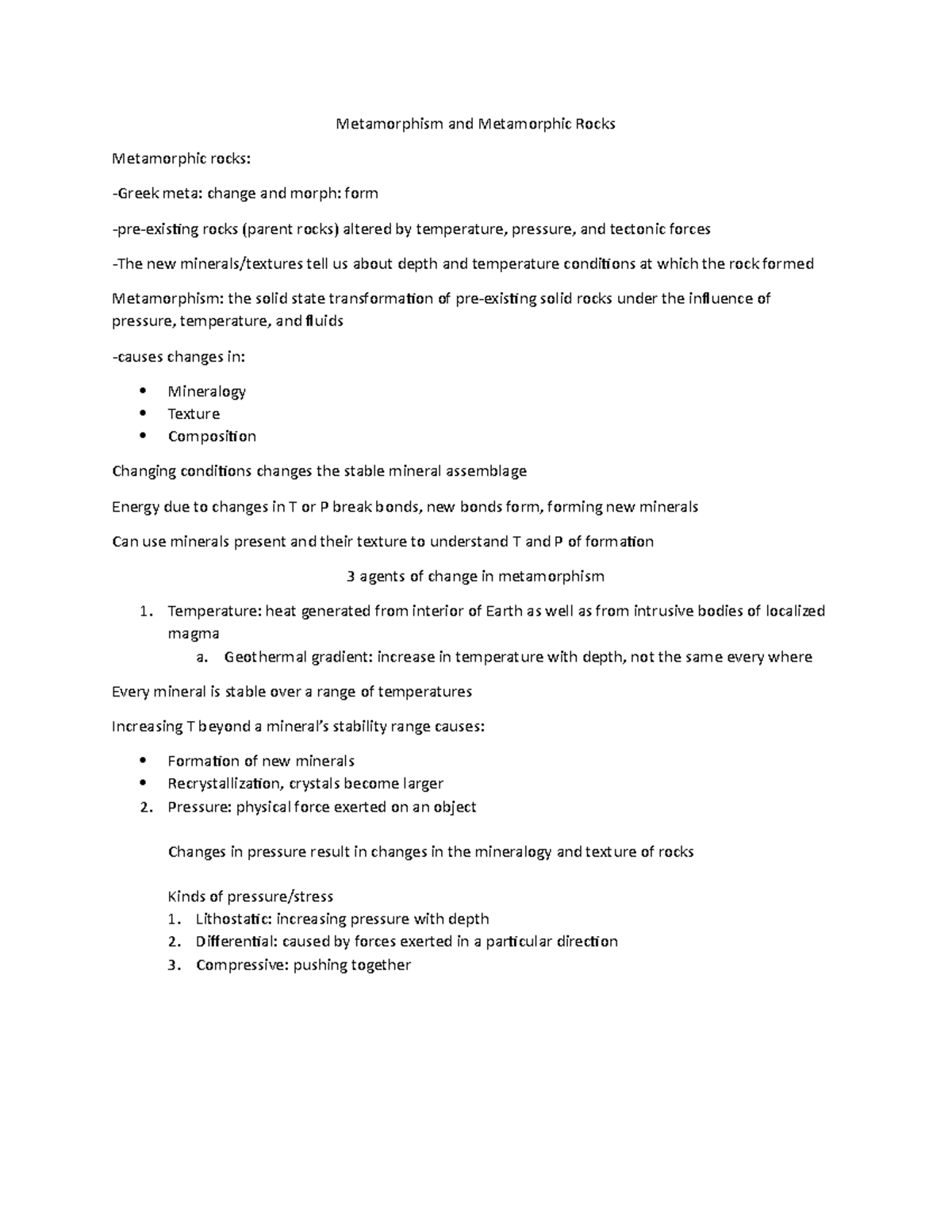 Lecture notes, Metamorphism and Metamorphic Rocks - Metamorphism and ...
