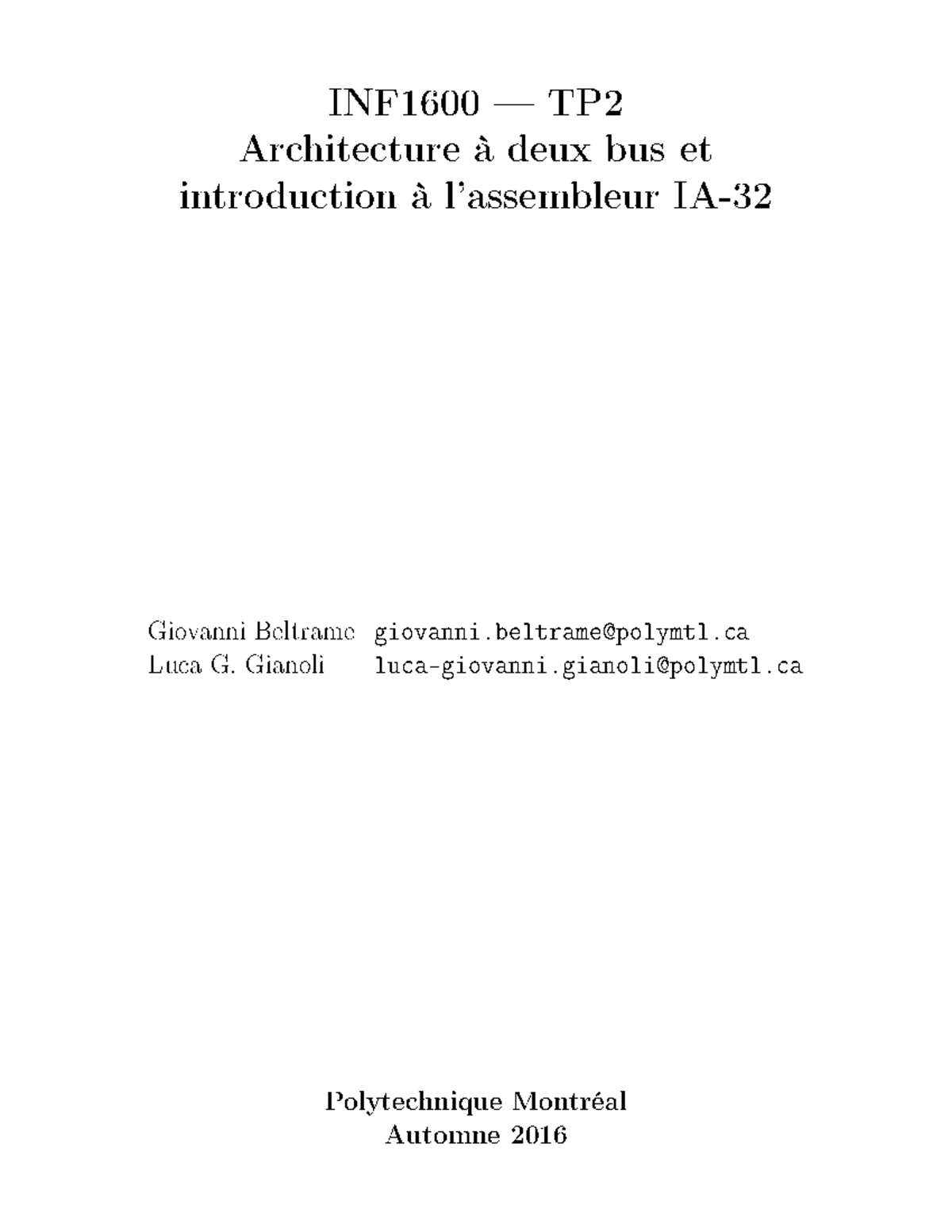 Inf1600 tp2 - rapport de lab - P r t t r à ① s t ♥tr♦ t ♦♥ à ss ♠ r - Studocu