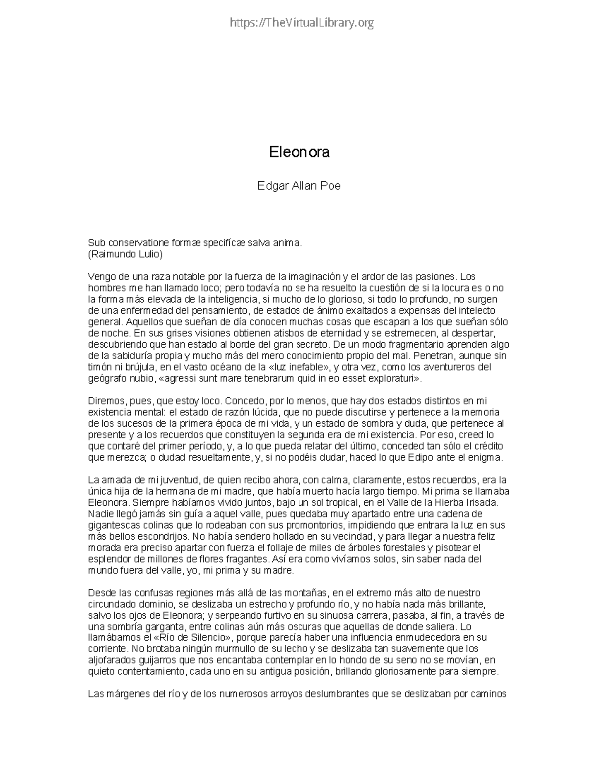 Cuento Eleonora - Edgar Allan Poe - Eleonora Edgar Allan Poe Sub ...