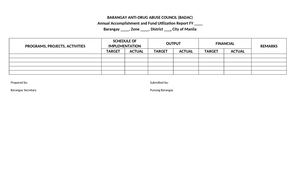 Barangay Anti-Drug Abuse Council ( Badac) Plan of Action ( Badpa ...