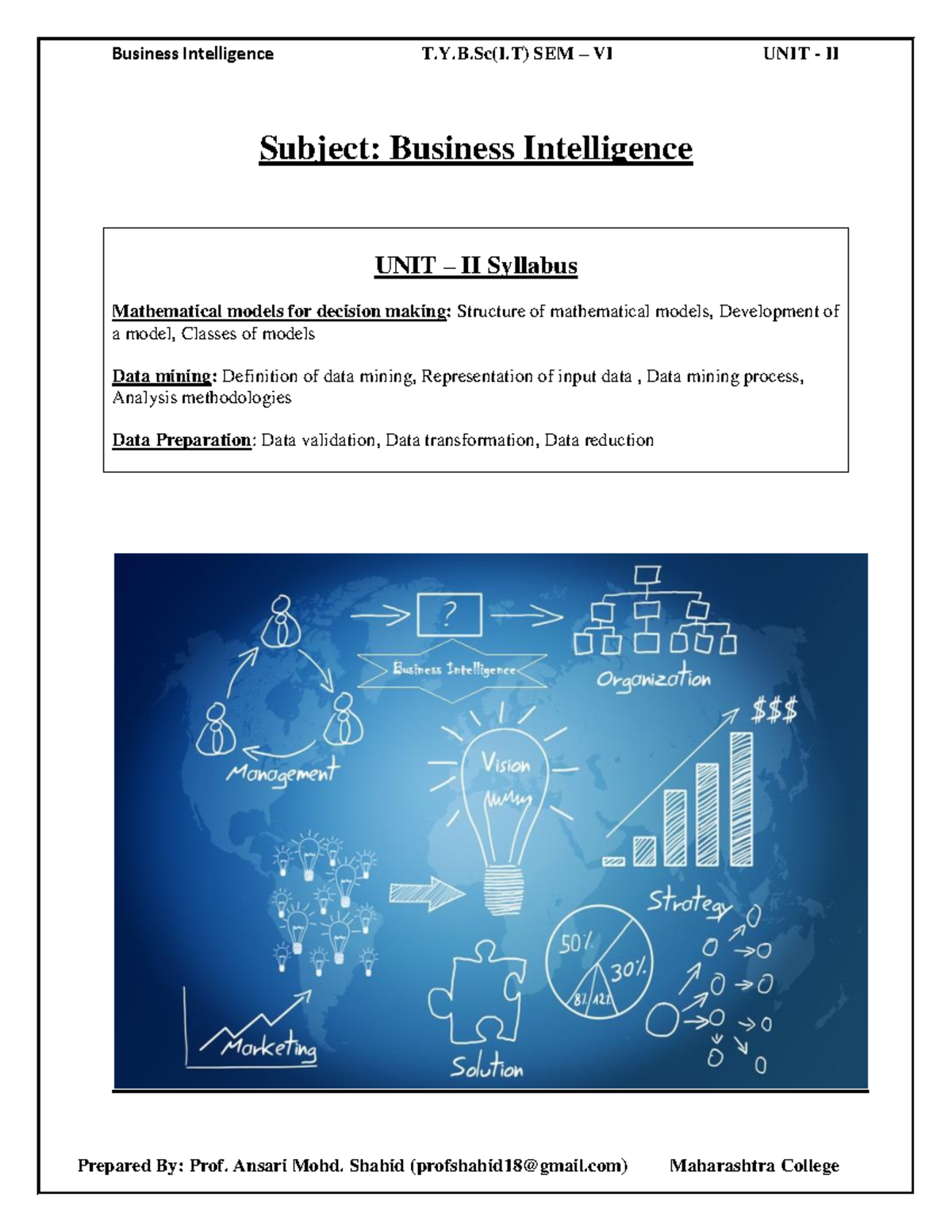 BI UNIT-II Chp01(Mathematical models for decision making) - Subject ...