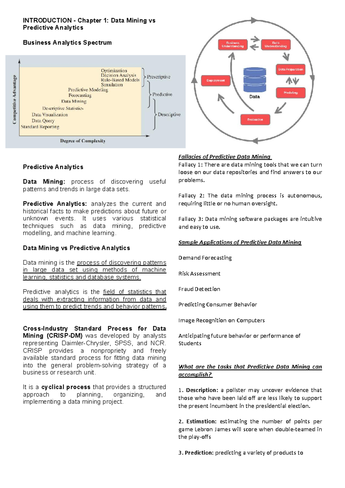 FDA Reviewer - INTRODUCTION - Chapter 1: Data Mining vs Predictive ...