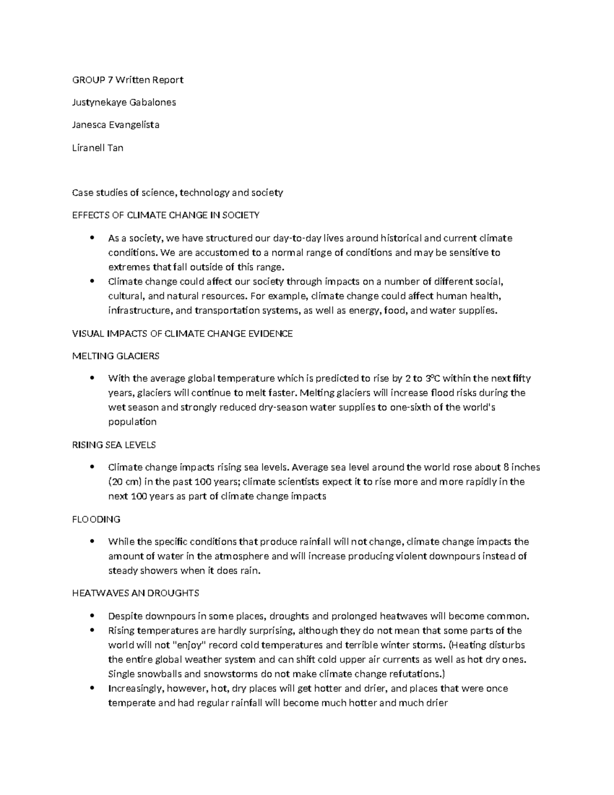 Group 7 Written Report Group 7 Written Report Justynekaye Gabalones