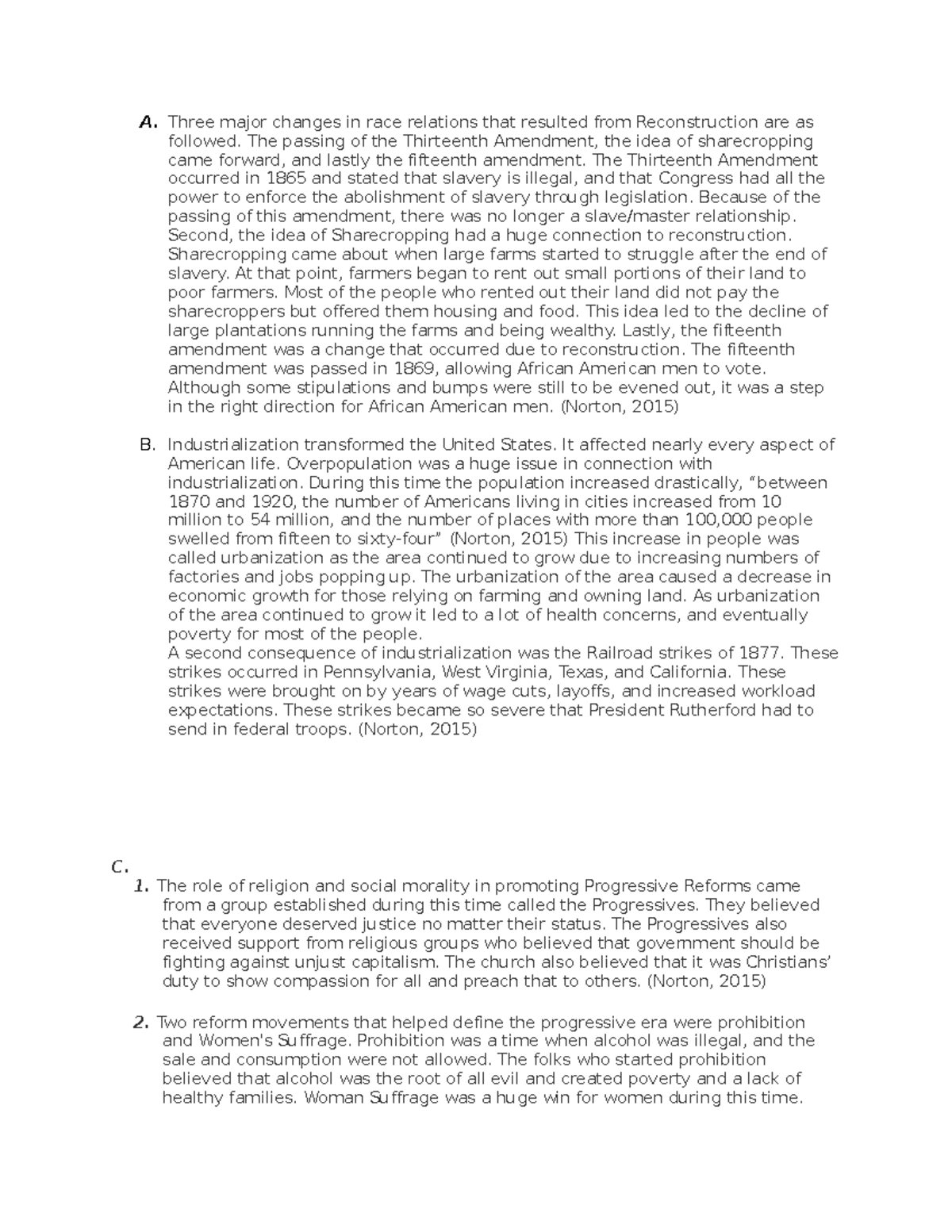 Task 3 US History - Task Assignment for c121- pass on first try - A ...