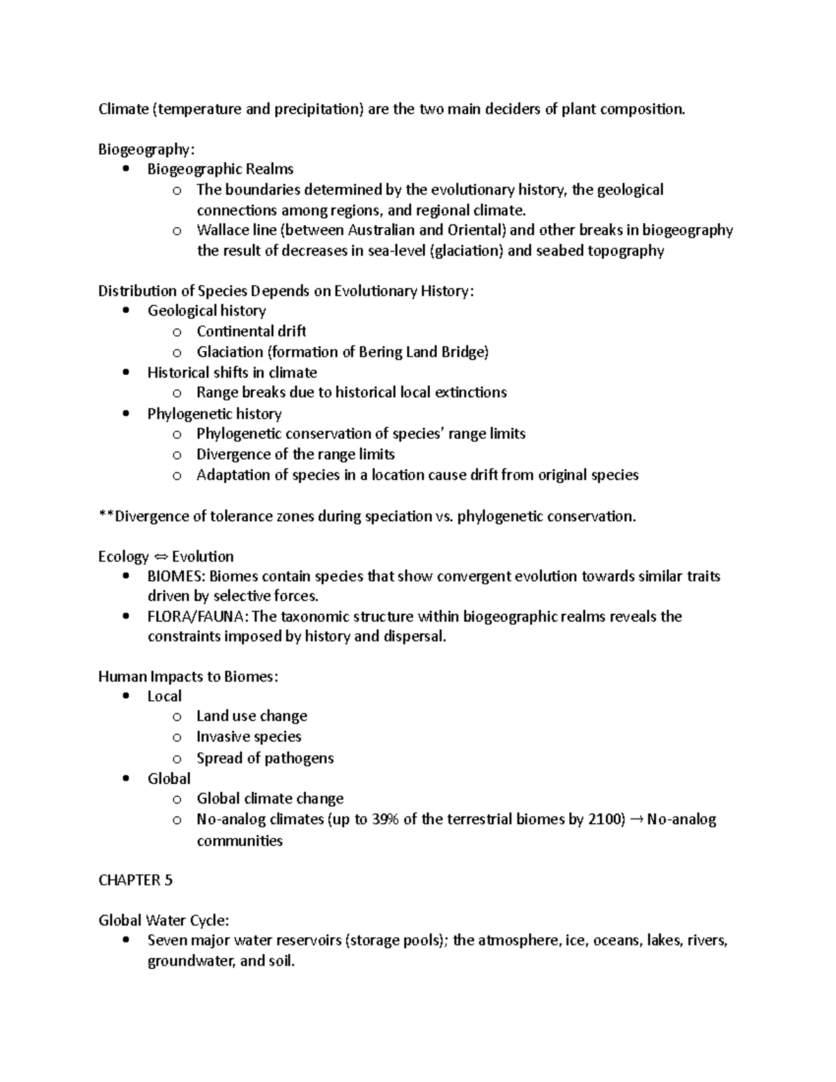 Ecology Lecture 8 - Climate (temperature and precipitation) are the two ...
