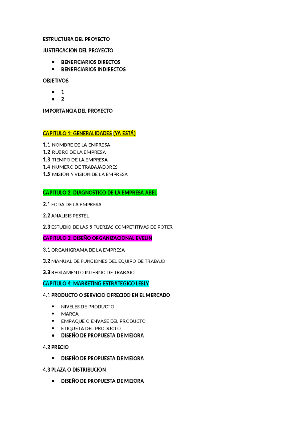 Estructura DEL Proyecto - ESTRUCTURA DEL PROYECTO JUSTIFICACION DEL ...