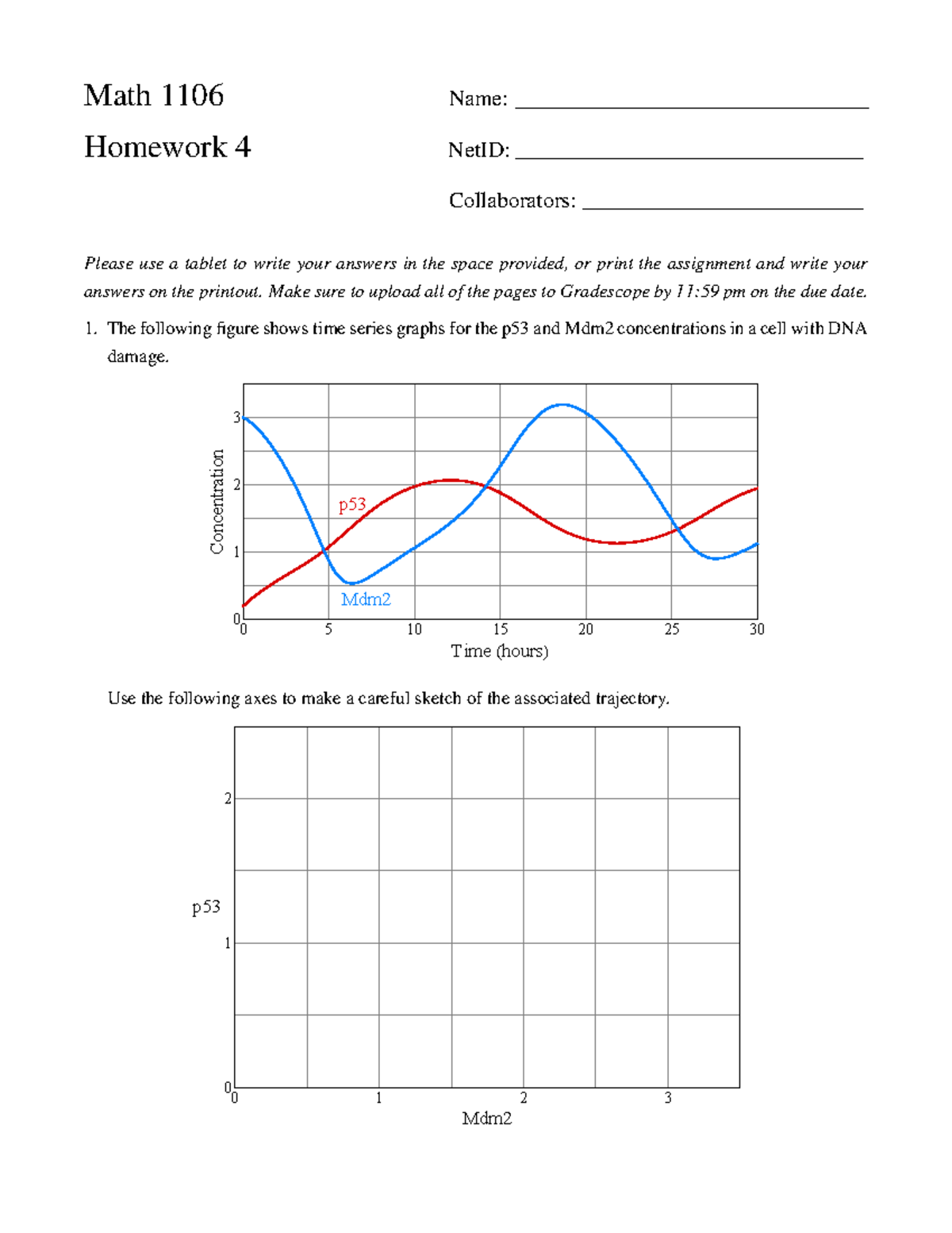 Homework 4 - hw4 - Math 1106 Name: Homework 4 NetID: Collaborators: Please use a tablet to write ...