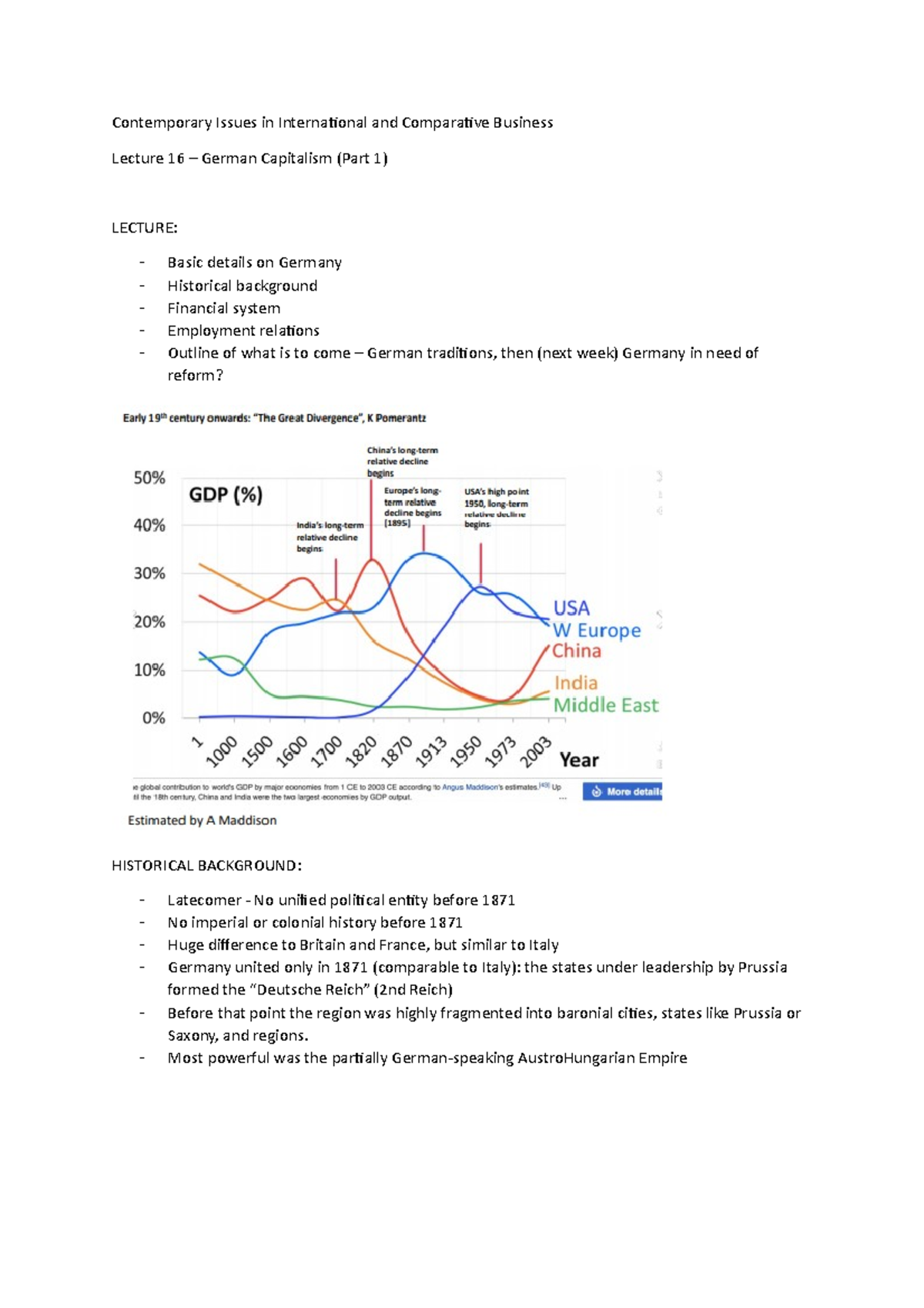 Lecture 16 - German Capitalism (Part 1) - Contemporary Issues in ...