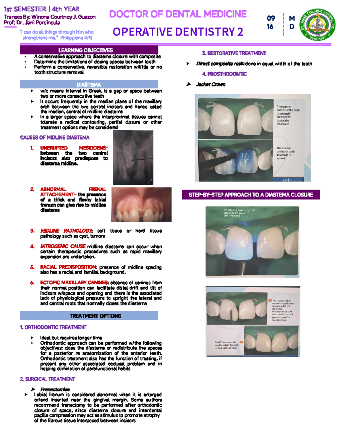 OPD 2 Notes prelims - Transes By: Winona Courtney J. Guazon Prof: Dr ...