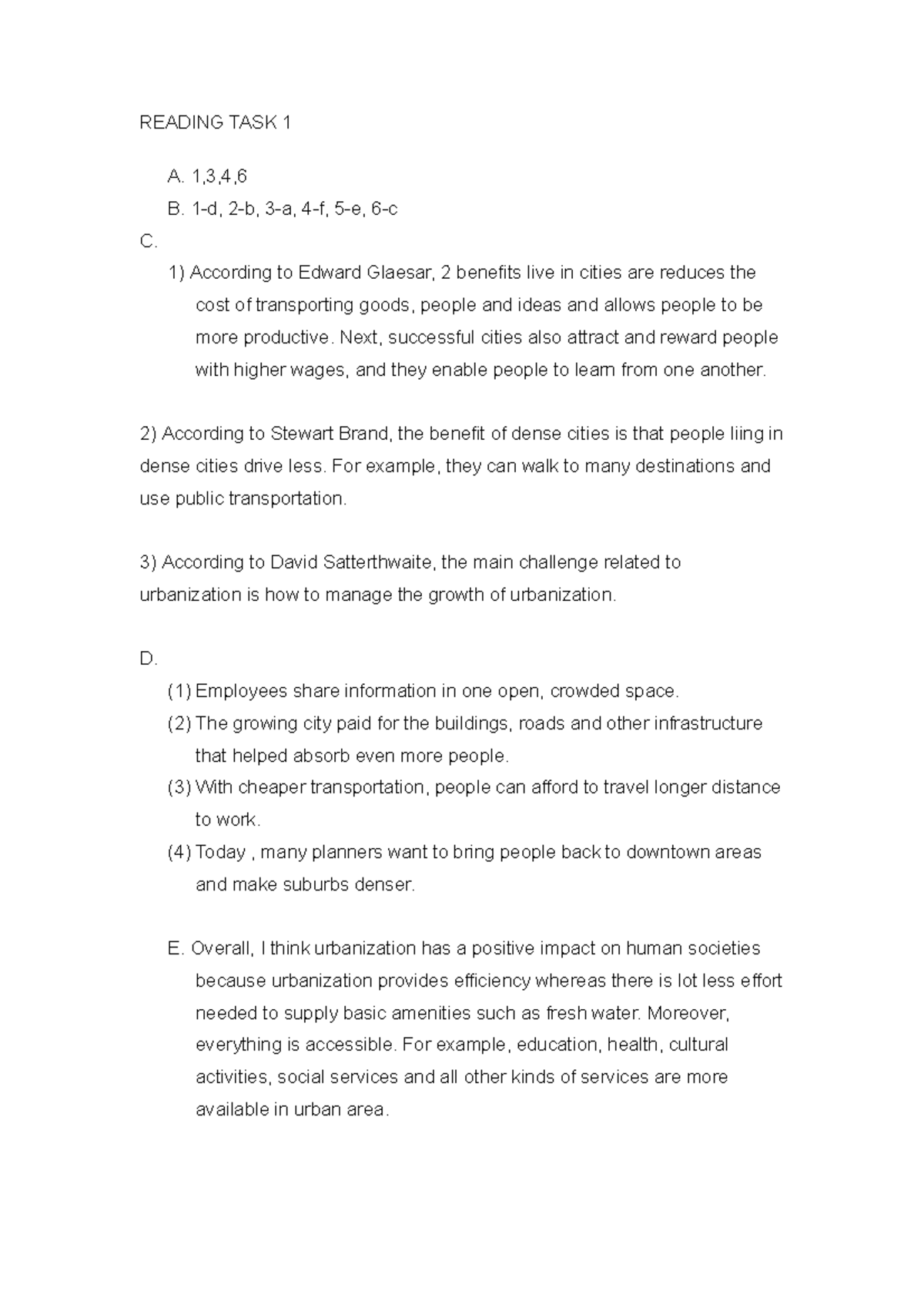 ELC 231 blended learning 1 - READING TASK 1 A. 1,3,4, B. 1-d, 2-b, 3-a ...