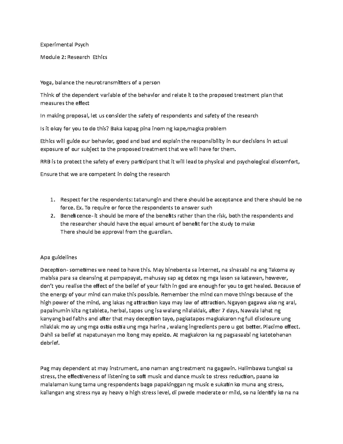 Module 2 Notes - dawdawwa - Experimental Psych Module 2: Research ...