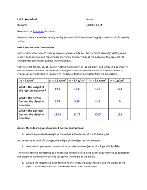 PHY111 Lab 4 Worksheet - ####### Lab 4 Worksheet Name __________________________ ####### Newton ...