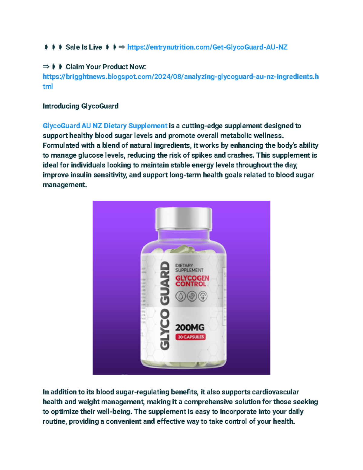 Glyco Guard AU NZ Natural Support for Glucose Control - Sale Is Live ⇒ ...