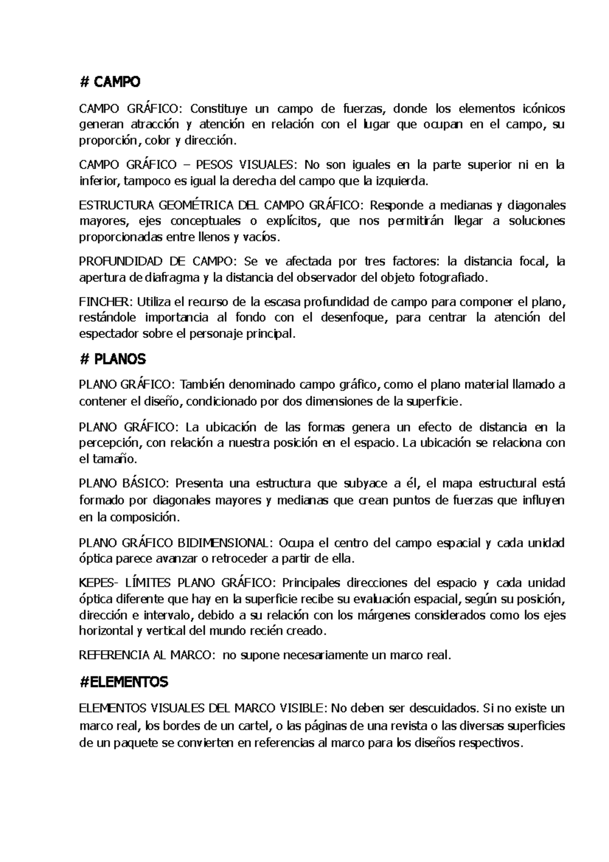 Morfologia 2DO Parcial - # CAMPO CAMPO GRÁFICO: Constituye un campo de ...