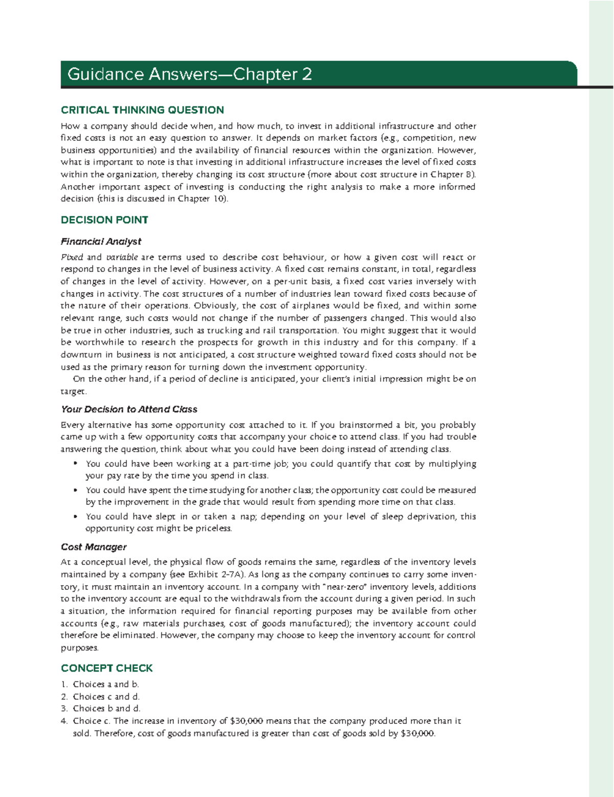 7ce Guidance Answers Ch02 - Guidance Answers—Chapter 2 CRITICAL ...