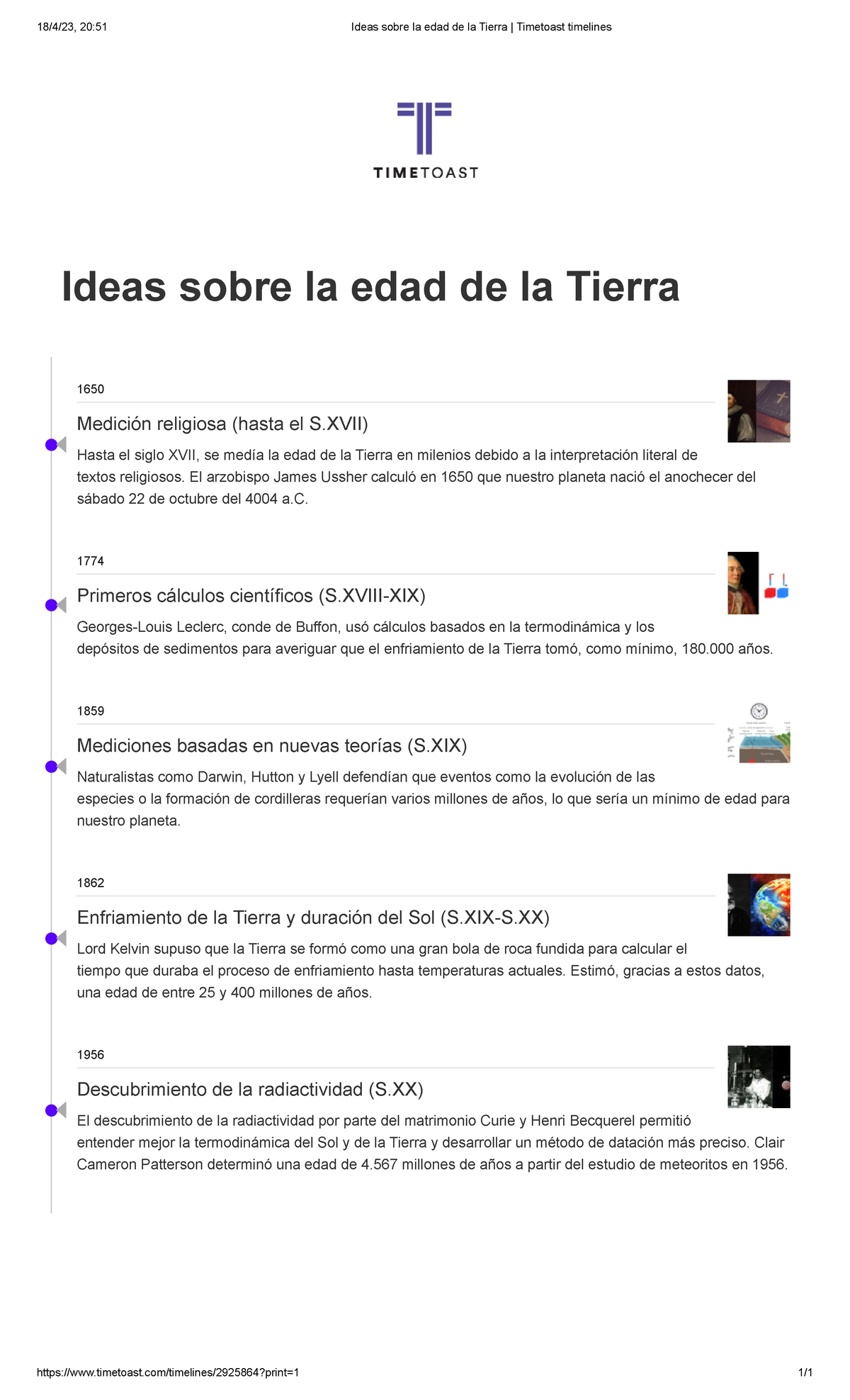 Ideas sobre la edad de la Tierra - El arzobispo James Ussher calculó en ...