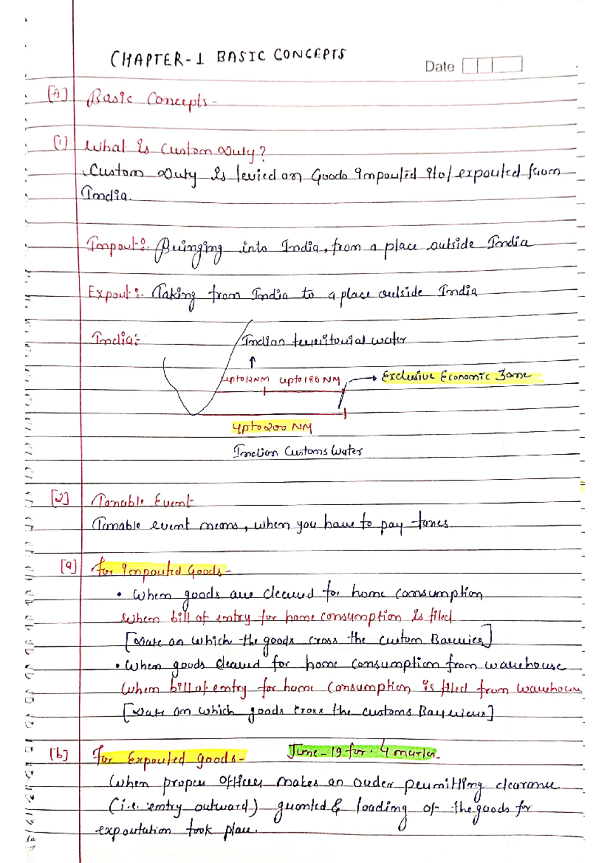 Chapter-1 Basics of Customs - Chartered Accountancy - Studocu