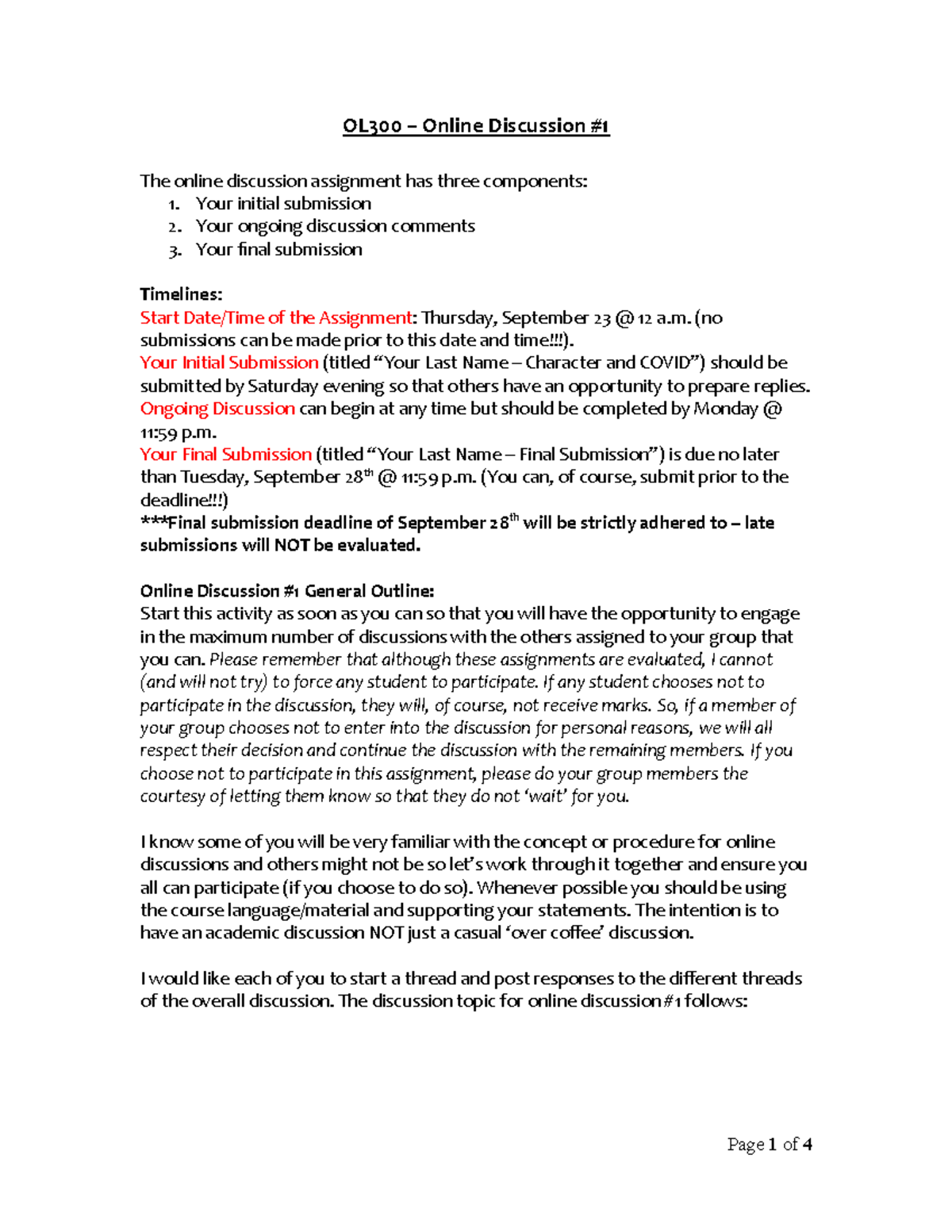 Ol300 Online Discussion 1 Ol300 Wlu Studocu