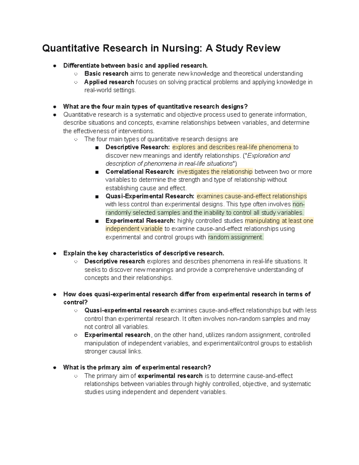 Chapter 2 Nursing Research - Quantitative Research in Nursing: A Study ...