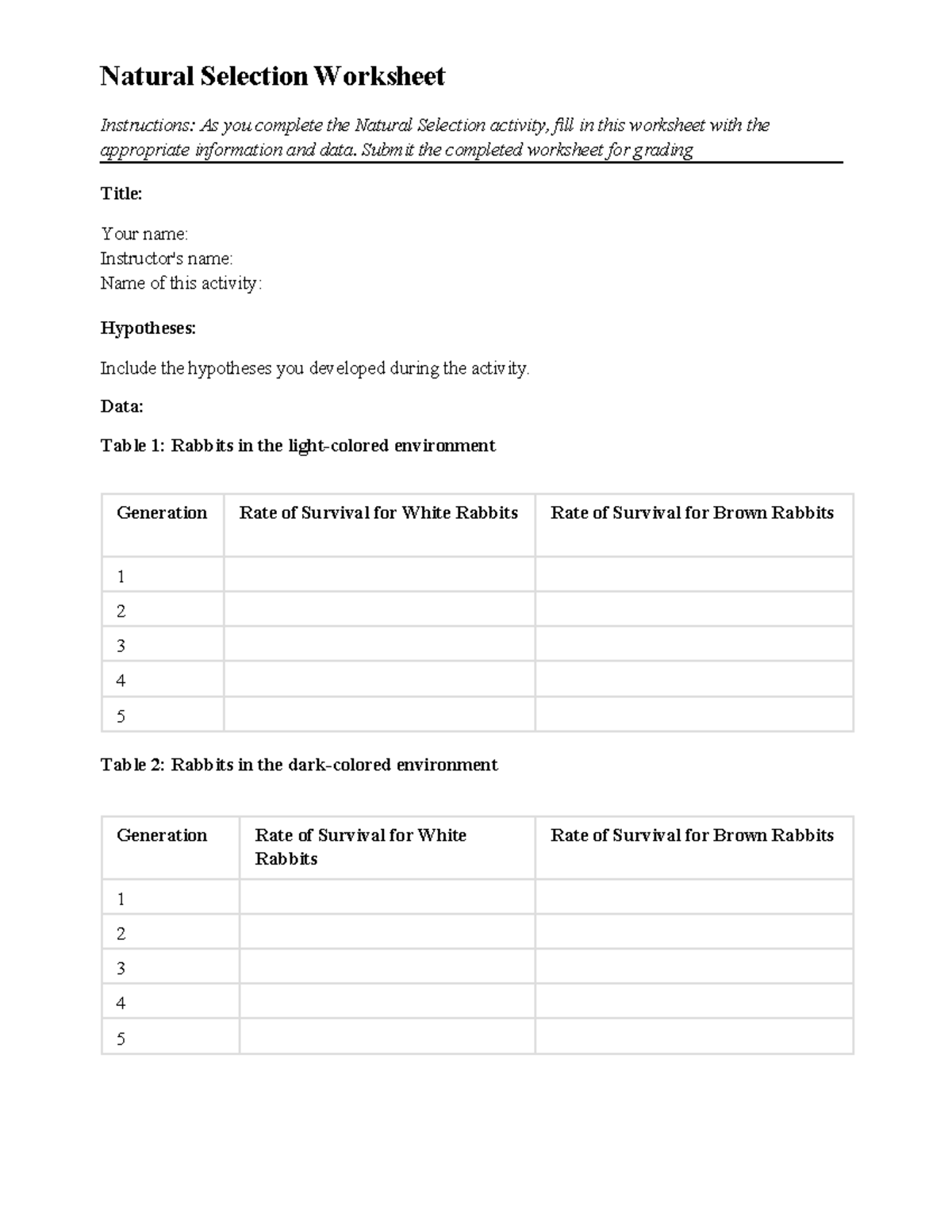 Copy of 2 04 natural selection worksheet Updated 9 3 21 - Natural ...