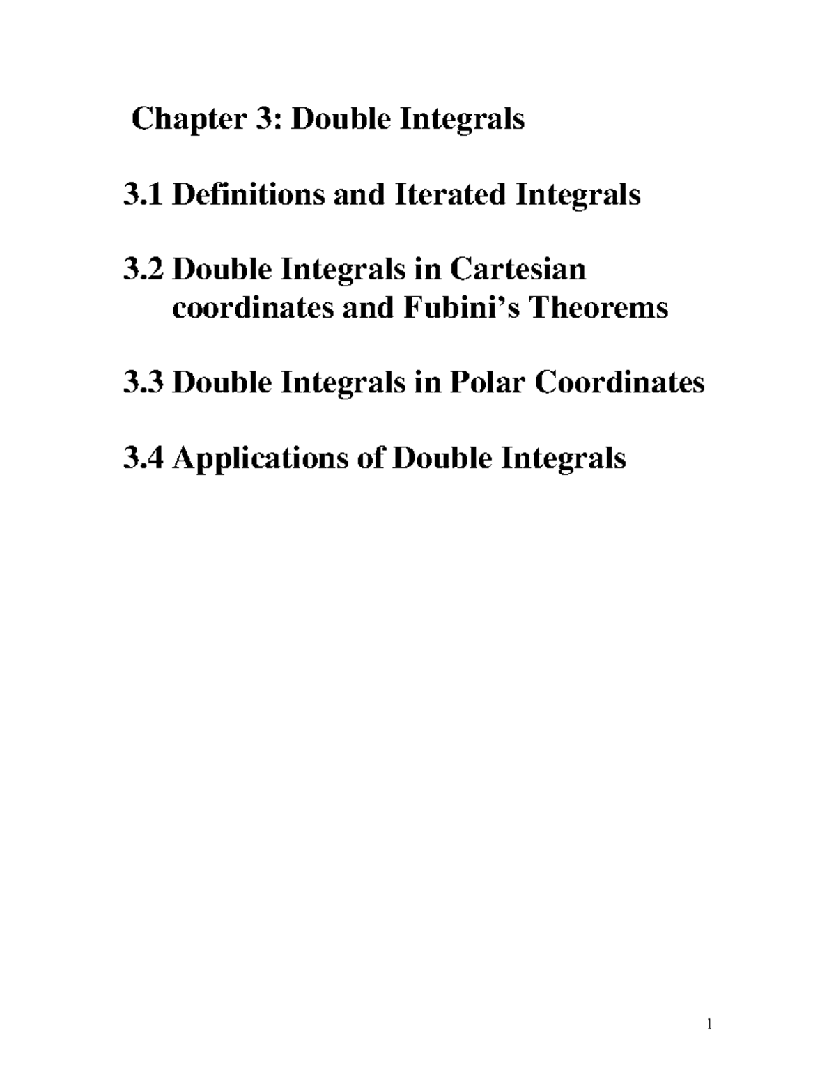 Double Integrals - lecture notes - Chapter 3: Double Integrals 3 ...