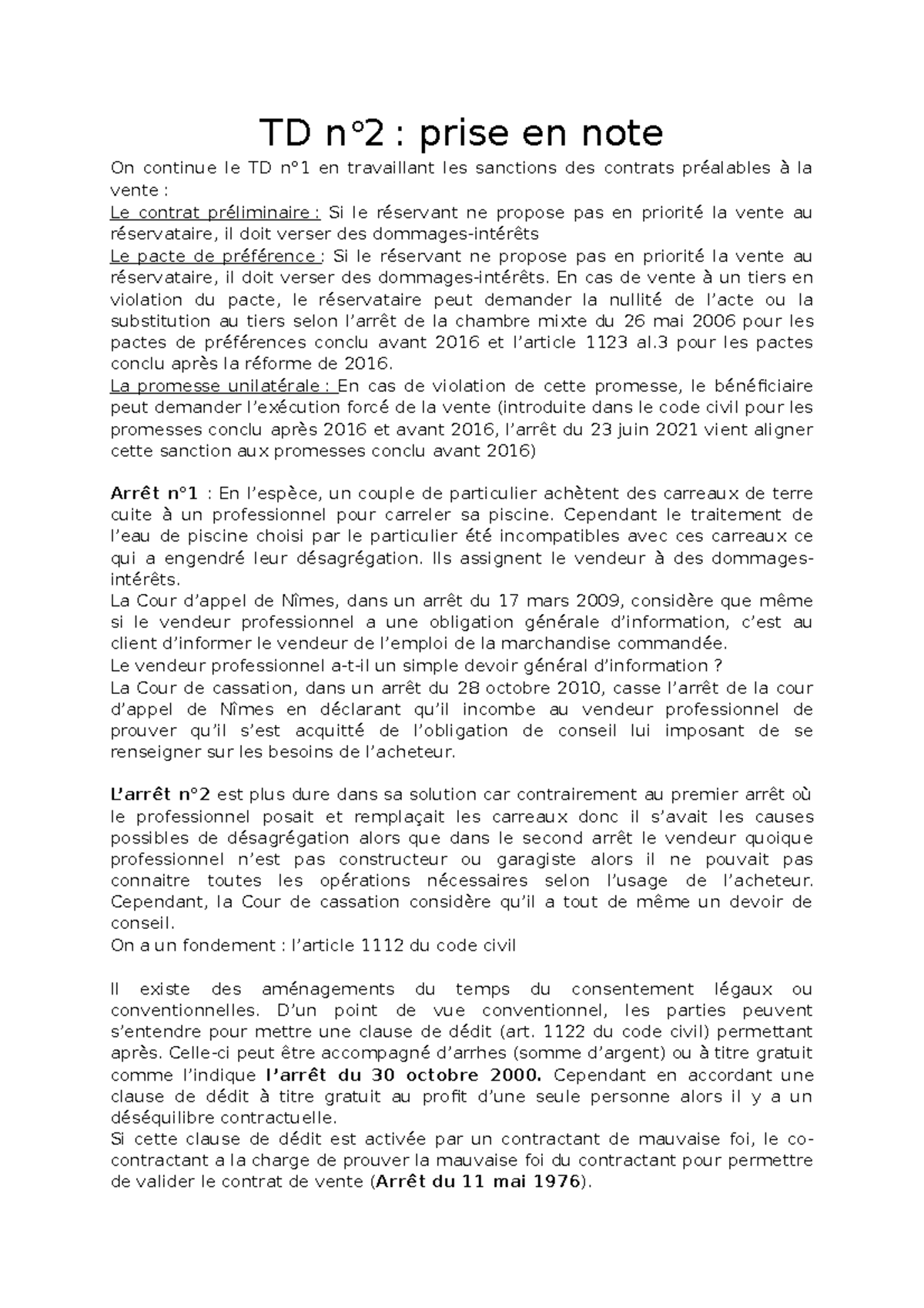 TD n°2 correction - Prise de note - TD n° 2 : prise en note On continue le TD n°1 en travaillant ...