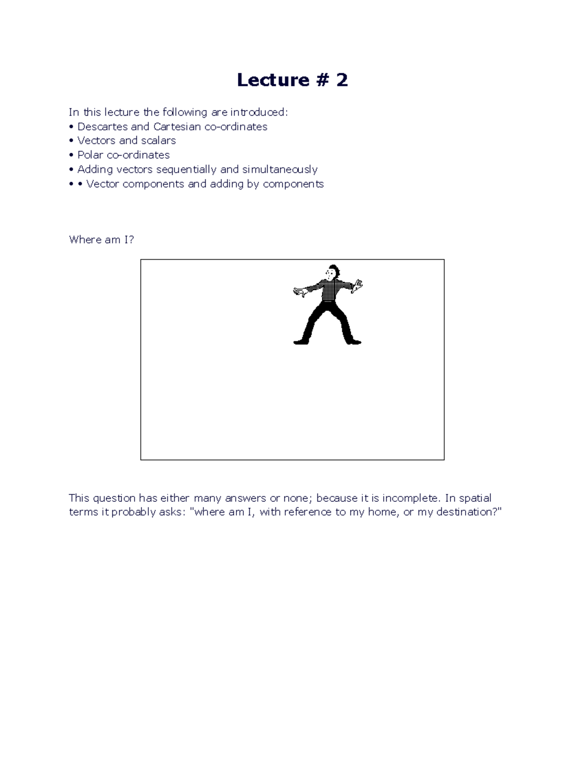 Lecture 2 Scalar And Vector Notes And Problems Lecture 2 In This