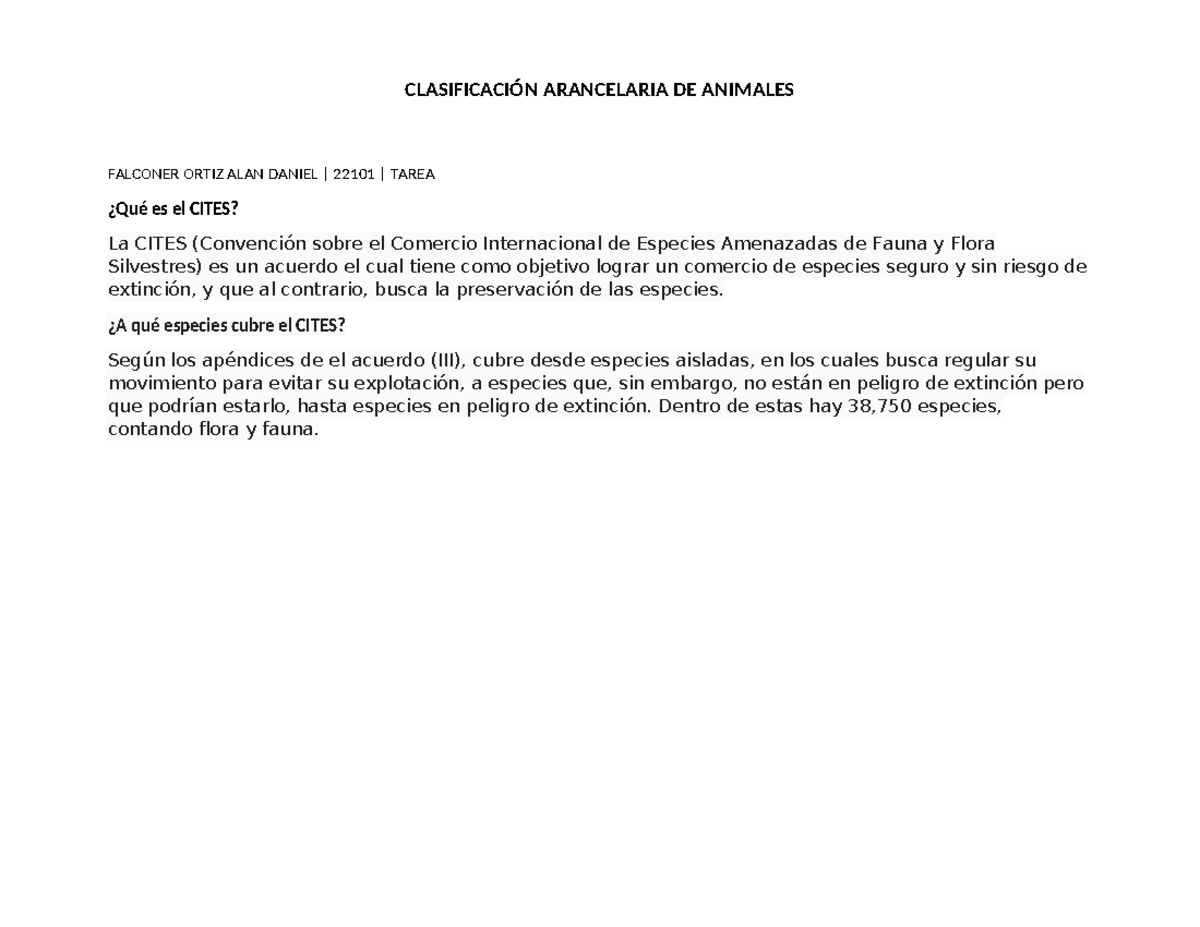 Breve resumen de lo que es el CITES y como funciona para su aplicación ...