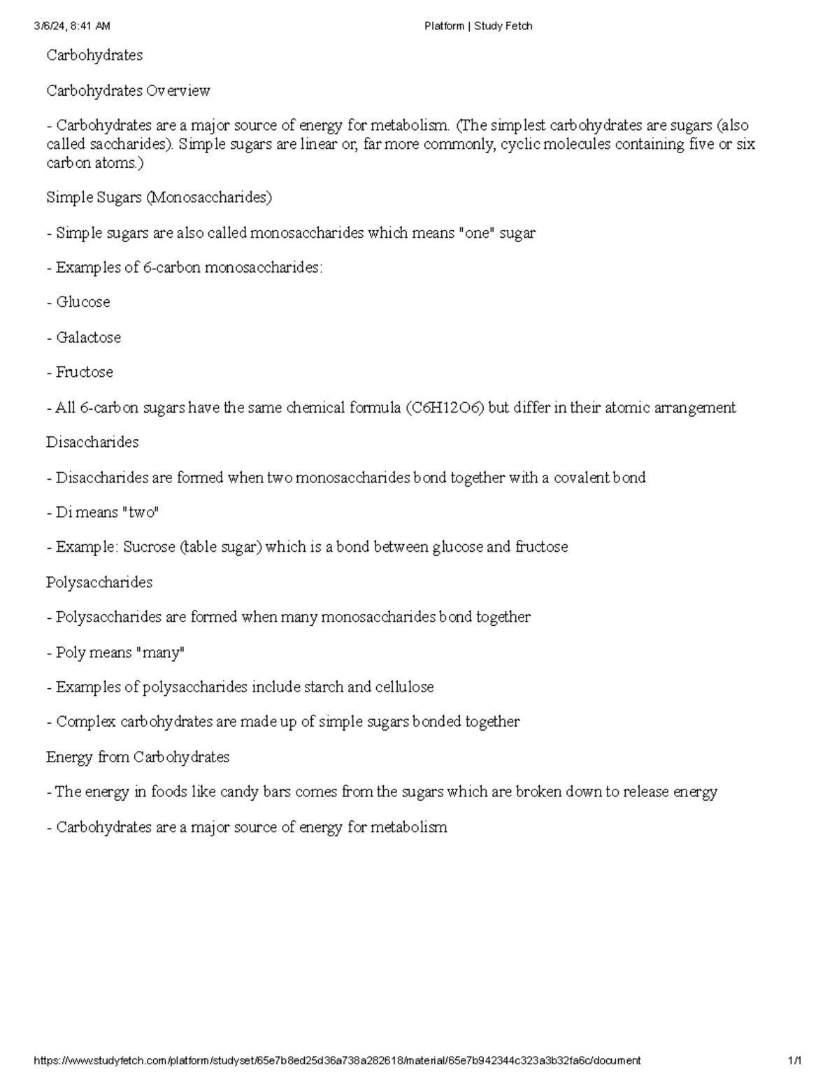 Chapter 1 biology - 3/6/24, 8:41 AM Platform | Study Fetch - Studocu