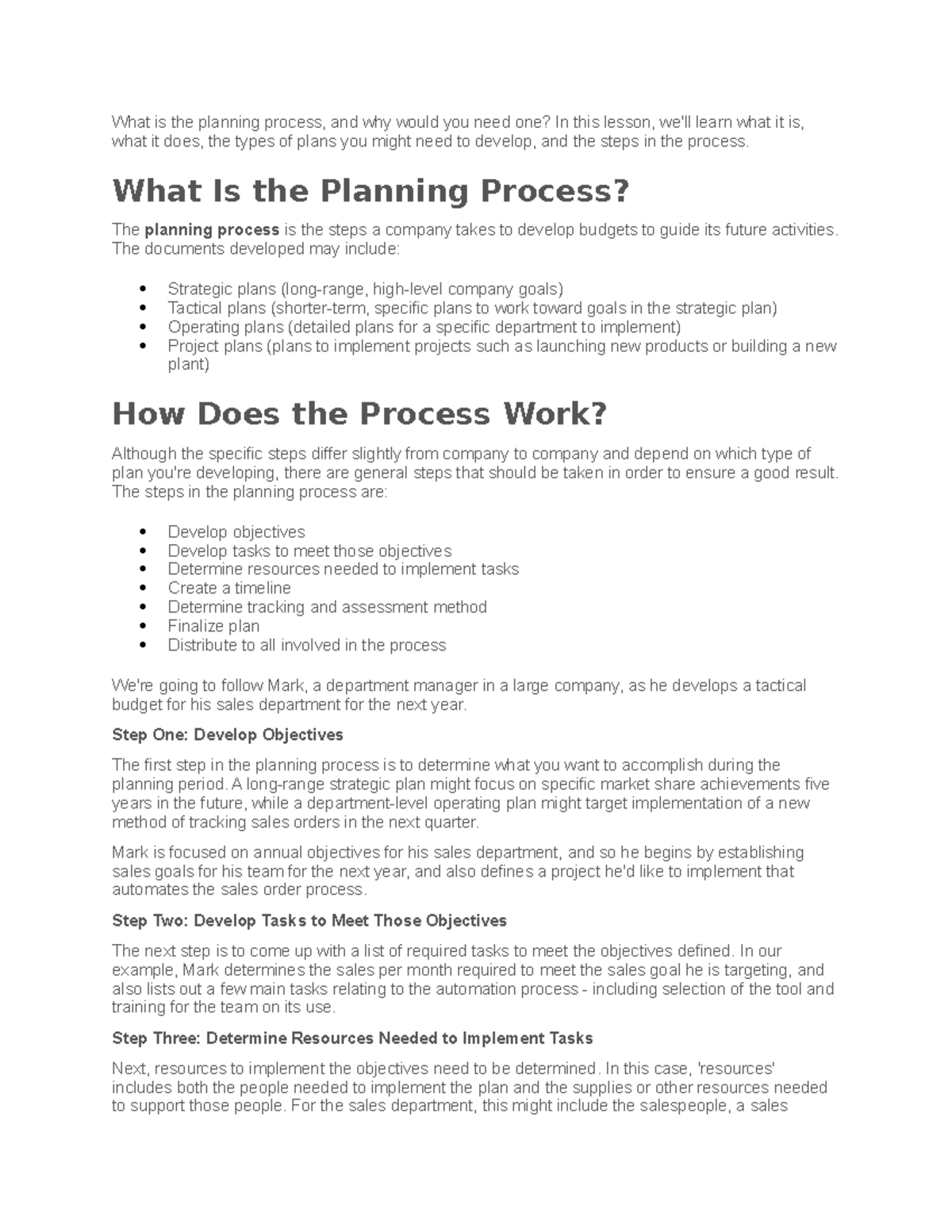 What is the planning process - What Is the Planning Process? The ...